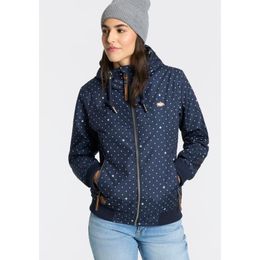 Ragwear Damen Outdoorjacke &raquo;NUGGIE DOTS O&laquo; mit Kapuze aus Polyester, h&uuml;ftlange Passform, hochschlie&szlig;ender Kragen S