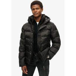 Superdry Herren Steppjacke &raquo;Hooded City Graphic Puffer Jkt&laquo; mit lockerer Passform, aus Polyester und Kunstfaser in Webqualit&auml;t schwarz XXL