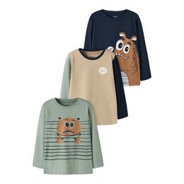 name it Jungen Langarmshirt &raquo;NMMNIKO 3P LS TOP&laquo; Packung, 3 Baumwolle, regular fit bunt 92