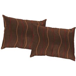WIRTH Dekokissen &raquo;Sepino&laquo; Kissenh&uuml;lle ohne F&uuml;llung, 2 St&uuml;ck orange Baumwolle, Polyester B/L: 40cm x 60cm, 2 Stk.