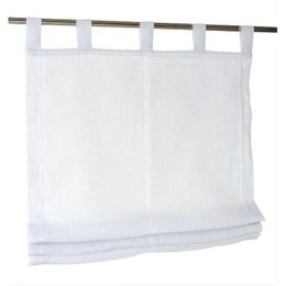 Kutti Raffrollo &raquo;Brondby&laquo; mit Schlaufen freih&auml;ngend halbtransparent, Polyester, Schlaufen wei&szlig; Obermaterial: 100% Polyester 145cm, einseitig verschiebbar, 