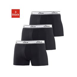 s.Oliver Herren s.Oliver Boxer &raquo;Boxershorts f&uuml;r Herren&laquo; Packung, 3 Stk. mit wei&szlig;em Webbund schwarz XL, 3 Stk.