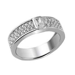 Firetti Damen Fingerring &raquo;Schmuck Geschenk Silber 925 Damenring Baguette-Schliff Pav&eacute;-Fassung&laquo; mit Zirkonia (synth.) 54, Silber 925 (Sterlingsilber), 