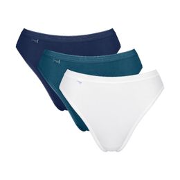 Sloggi Damen Sloggi Taillenslip &raquo;Basic+ Tai&laquo; mit hohem Beinausschnitt, Cotton-Mix, glatte N&auml;hte bunt 50