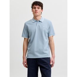Jack & Jones Jack & Jones Herren Poloshirt &raquo;JJEAUSTIN POLO SS NOOS&laquo; Materialmix, regular fit blau M