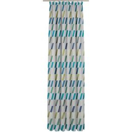 WIRTH Vorhang &raquo;Bray&laquo; Kr&auml;uselband 1 Stk. tlg. blau Jacquard, Baumwolle, Polyester 245cm, Kr&auml;uselband, 132cm