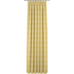 Adam Vorhang &raquo;Romantic Puligny Light&laquo; Kr&auml;uselband 1 Stk. tlg. aus 100% Bio-Baumwolle gelb Jacquard, Baumwolle (Bio-Baumwolle) 145cm, Kr&auml;uselband, 145cm