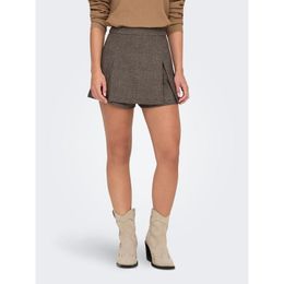 Only Damen Only Hosenrock &raquo;ONLELLY-DELL HW PLEAT SKORT TLR NOOS&laquo; Materialmix braun 42