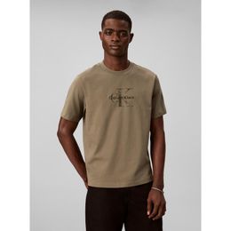 Calvin Klein Jeans Herren T-Shirt Rundhalsausschnitt, Regular Fit, Logo-Print M