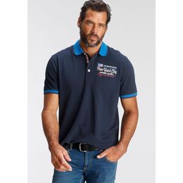 MAN'S WORLD Man's World Herren Poloshirt Kurzarm, l&auml;ssige Passform, bedruckt, Polokragen blau 4XL (68/70)
