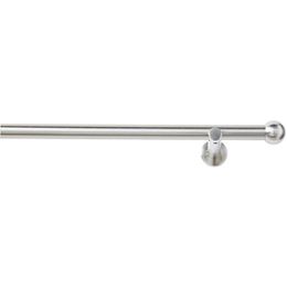 GOOD LIFE Vorhangstange &raquo;Bola&laquo; &Oslash; 20 mm 1 l&auml;ufig-l&auml;ufig Fixma&szlig; silber Metall B/L: 120cm &Oslash; 20mm, 1 l&auml;ufig