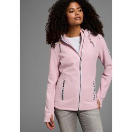 Kangaroos Damen Kangaroos Fleecejacke mit Kapuze figurbetonte Passform, mit Kapuze und Kordelzug, &Uuml;bergangsjacke rosa 52/54