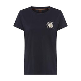 BOSS Orange Damen BOSS Orange T-Shirt &raquo;Elove Premium Damenmode&laquo; mit Stickerei, Slim Fit blau S