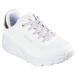 Skechers M&auml;dchen Slip-On Sneaker &raquo;UNO LITE&laquo; , Freizeitschuh, Halbschuh, Slipper mit metallic Fersenpatch wei&szlig; 34