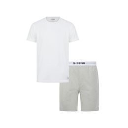 G-Star Raw G-Star Herren G-STAR Pyjama &raquo;SLATE, T-SHIRT & SHORTS&laquo; Set, 2 tlg. Regular Fit in Baumwoll-Qualit&auml;t wei&szlig; L
