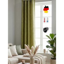 WIRTH Vorhang &raquo;Trondheim B&laquo; &Ouml;sen 1 Stk. tlg. gr&uuml;n Chenille, Polyacryl 145cm, &Ouml;sen, 131cm