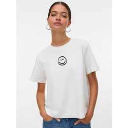 V&eacute;ro Moda Vero Moda Damen Kurzarmshirt &raquo;VMSARA METTE SS TOP BOX JRS GA NOOS&laquo; Baumwolle, regular fit wei&szlig; S