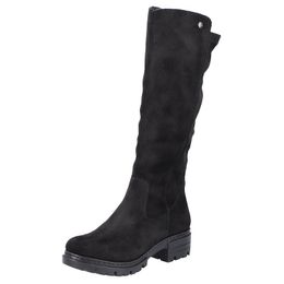 Rieker Damen Winterstiefel , Langschaftstiefel, Blockabsatz, mit Stretch schwarz 38, Normalschaft