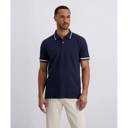 Pierre Cardin Herren Poloshirt &raquo;Poloshirt uni piquee kontrast&laquo; mit Logo Schriftzug L