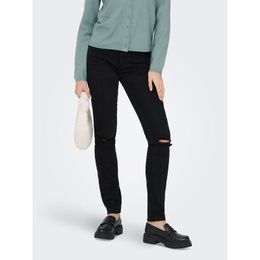 Only Damen Only Skinny-fit-Jeans &raquo;ONLSUMI MID WAIST KNEE DES SK DNM BOX&laquo; Destroyed Effekte schwarz XS (34), L&auml;nge 32
