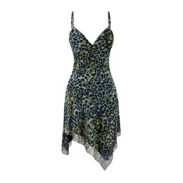 Trendyol Summer Dress female size 38 Light blue / Kiwi / Black