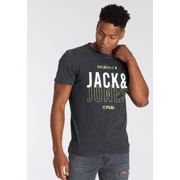 Jack & Jones Jack & Jones Herren T-Shirt &raquo;JCOKOMPO Kurzarm-Design mit Print und optimaler Passform&laquo; Print, modisch, regular fit, Baumwolle, Rundhals grau XXL