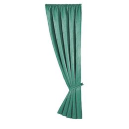 Weckbrodt-Gardinen Vorhang &raquo;Linz&laquo; Kr&auml;uselband 1 Stk. tlg. Jacquard, blickdicht, edler Glanz, mit Raffhalter, Gardine, Store gr&uuml;n Polyester 245cm, Kr&auml;uselband, 140cm
