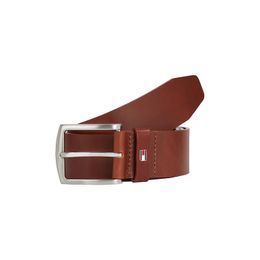 Tommy Hilfiger Herren Lederg&uuml;rtel &raquo;New Denton 4 cm breit&laquo; NEW DENTON BELT mit Flag-Logoschlaufe braun 115