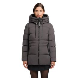 Khujo Damen Khujo Steppjacke &raquo;MATLA&laquo; mit Kapuze Rei&szlig;verschlusstaschen mit Fleecefutter, eine &Auml;rmeltasche grau L (40)