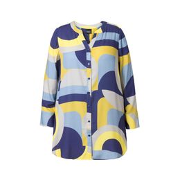 Ulla Popken Blouse female size 7XL/8XL Navy / Light blue / Yellow / Light grey