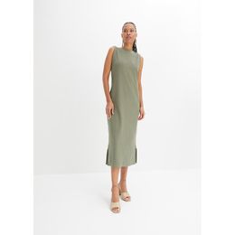 bonprix Damen bonprix Jerseykleid aus Rippjersey, mit rundem geripptem Halsausschnitt, ohne &Auml;rmel gr&uuml;n 52/54 (XXL), N-Gr