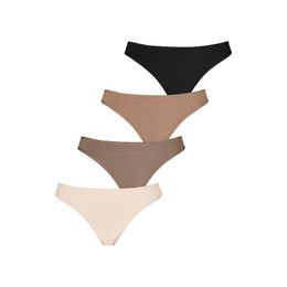 Lascana Damen Lascana String 4er-Pack, aus elastischer Baumwolle bunt 40/42