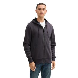 Tom Tailor Herren Tom Tailor Kapuzensweatjacke mit Kapuze grau M