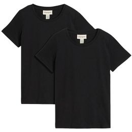 bonprix Damen bonprix T-Shirt Packung, 2 Stk. lockere Passform, Kurzarm, Rundhalsausschnitt, aus Baumwolle schwarz 44/46 (L)
