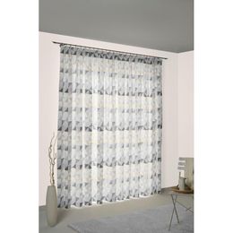 WIRTH Vorhang &raquo;Berlare&laquo; Kr&auml;uselband 1 Stk. tlg. grau Jacquard, Baumwolle, Polyester 145cm, Kr&auml;uselband, 132cm