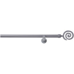 GOOD LIFE Vorhangstange &raquo;Espiral&laquo; &Oslash; 20 mm 1 l&auml;ufig-l&auml;ufig Fixma&szlig; grau Metall B/L: 120cm &Oslash; 20mm, 1 l&auml;ufig