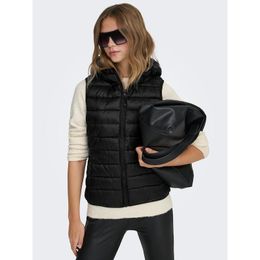 Only Damen Only Steppweste &raquo;ONLNEWTAHOE HOOD WAISTCOAT OTW NOOS&laquo; Kunstfaser schwarz S
