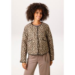 Aniston Casual Damen Aniston CASUAL Steppjacke mit trendigem Leo-Print 46