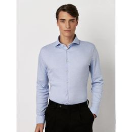 DESOTO Herren DESOTO Langarmhemd &raquo;Jerseyhemd Essential Hai langarm&laquo; Flexibler Stretch blau 41, N-Gr