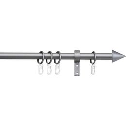 Indeko Gardinenstange &raquo;Gera&laquo; &Oslash; 16 mm 1 l&auml;ufig-l&auml;ufig ausziehbar stufenlos verstellbare Teleskopstange silber Stahl L: 70cm - 125cm &Oslash; 16mm, 1 l&auml;ufig