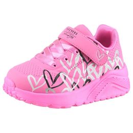 Skechers M&auml;dchen Sneaker &raquo;UNO LITE&laquo; Klettschuh mit bunten Herzen, Gr&ouml;&szlig;enschablone zum Download pink 22