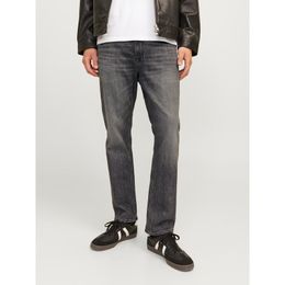 Jack & Jones Jack & Jones Herren Regular-fit-Jeans &raquo;JJICLARK im Used-Look, Stretchkomfort und niedrige Leibh&ouml;he&laquo; Baumwollmischung, regular fit grau 28, L&auml;nge 32