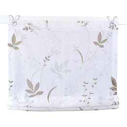 Kutti Raffrollo &raquo;Dandelion Marc&laquo; mit Hakenaufh&auml;ngung ohne Bohren wei&szlig;, blickdicht, Ausbrenner, gemustert, floral, pflegeleicht gr&uuml;n Ausbrenner, Obermaterial