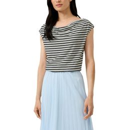 s.Oliver BLACK LABEL Damen s.Oliver BLACK LABEL T-Shirt mit Wasserfallausschnitt und Streifen-Design 42