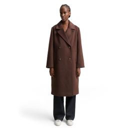Tom Tailor Denim Damen Tom Tailor Denim Wollmantel mit Reverskragen braun XXL