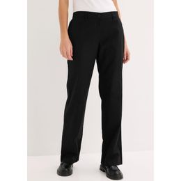 bonprix Damen bonprix Leinenhose aus Leinen-Baumwoll-Mix, Loose Fit, komfortable Leibh&ouml;he schwarz 48, N-Gr