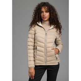 Polarino Damen Steppjacke mit Kapuze &Uuml;bergangsjacke f&uuml;r k&uuml;hle Tage, aus leichtem Webmaterial 40