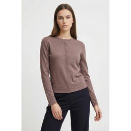 Saint Tropez Damen Strickjacke &raquo;A8661, MilaSZ R-Neck Cardigan&laquo; Viskosemischung, Classic fit braun XL