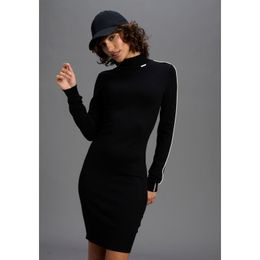 Bruno Banani Damen Strickkleid Ohne Taschen mit edlem Kontraststreifen 38, N-Gr
