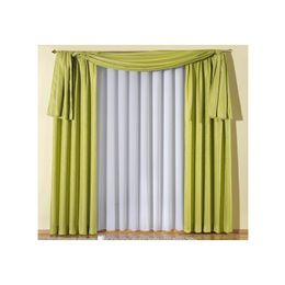 WIRTH Vorhang &raquo;Janine&laquo; Kr&auml;uselband 1 Stk. tlg. gr&uuml;n Jacquard, Polyester 175cm, Kr&auml;uselband, 135cm